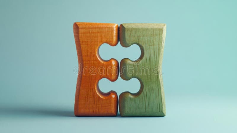 Two Puzzle Pieces Connect for Success and Teamwork Solution Concept ...