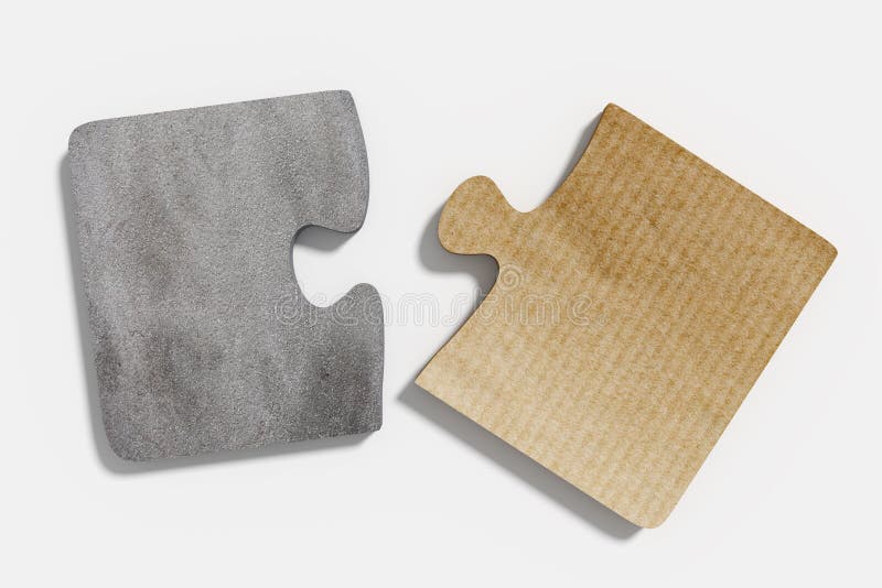 Two Puzzle Pieces of Different Material Stock Illustration ...