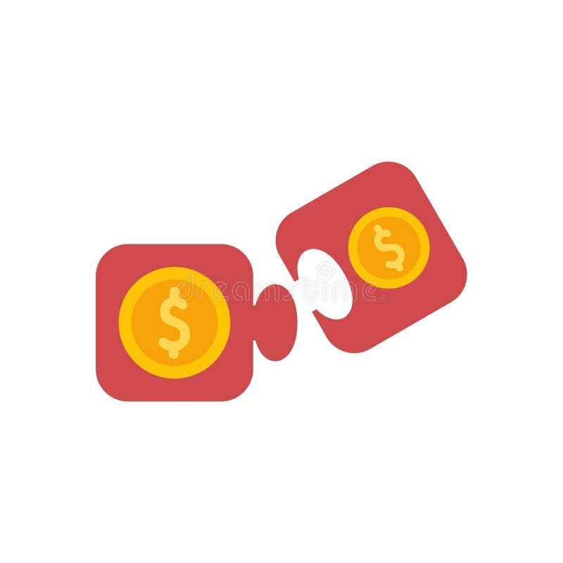 Two Puzzle Pieces Forming One Dollar Sign Showing Concept of Financial ...