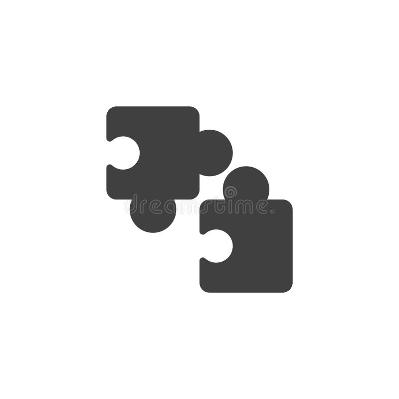 Two Puzzle Pieces Vector Icon Stock Vector - Illustration of solid ...