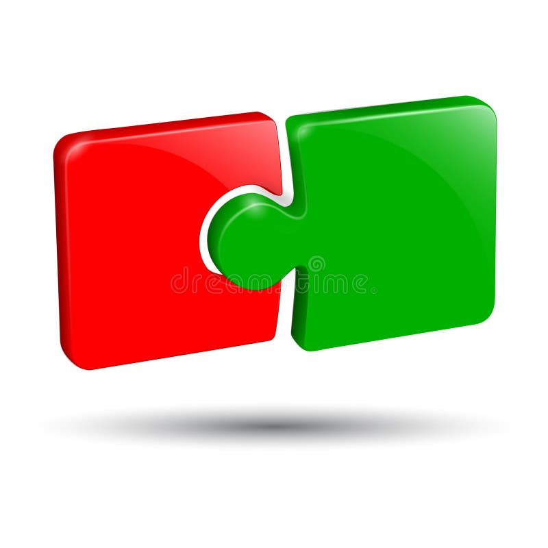 Two Puzzle, Teamwork, Partnership, Cooperation - Vector Stock ...