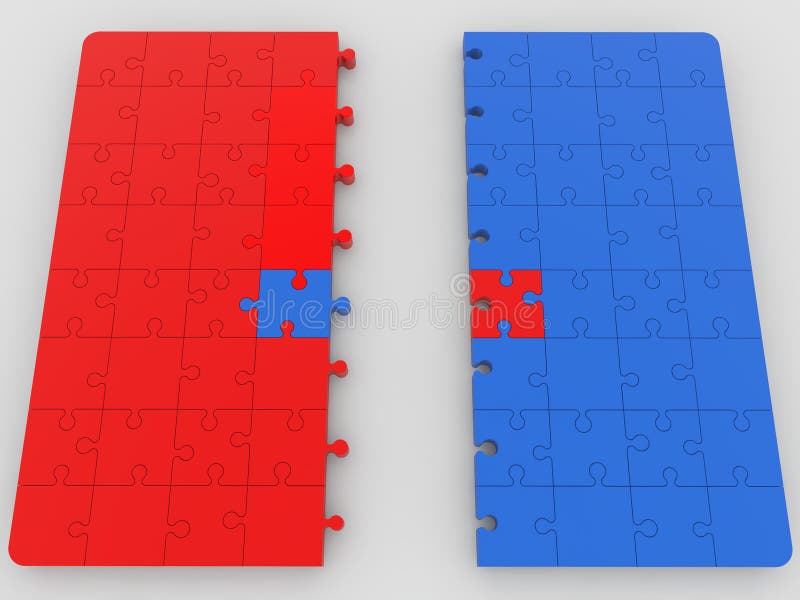 Two Puzzles Ready for Connection Stock Illustration - Illustration of ...