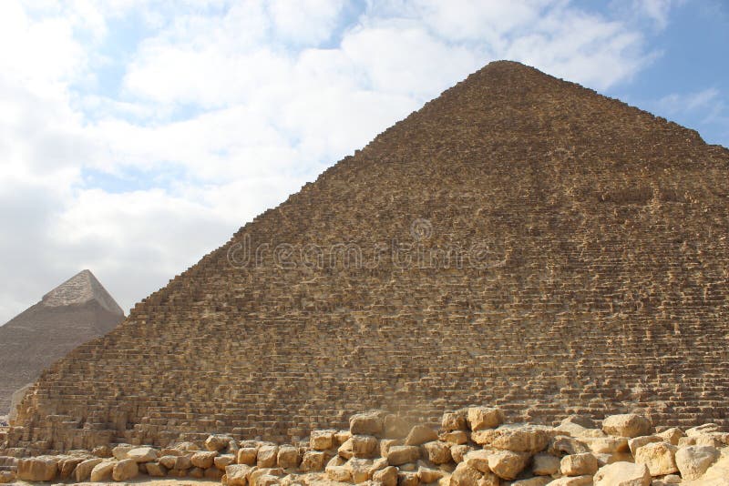 Two Pyramids of Giza Khufu Khefre Stock Image - Image of giza, great ...
