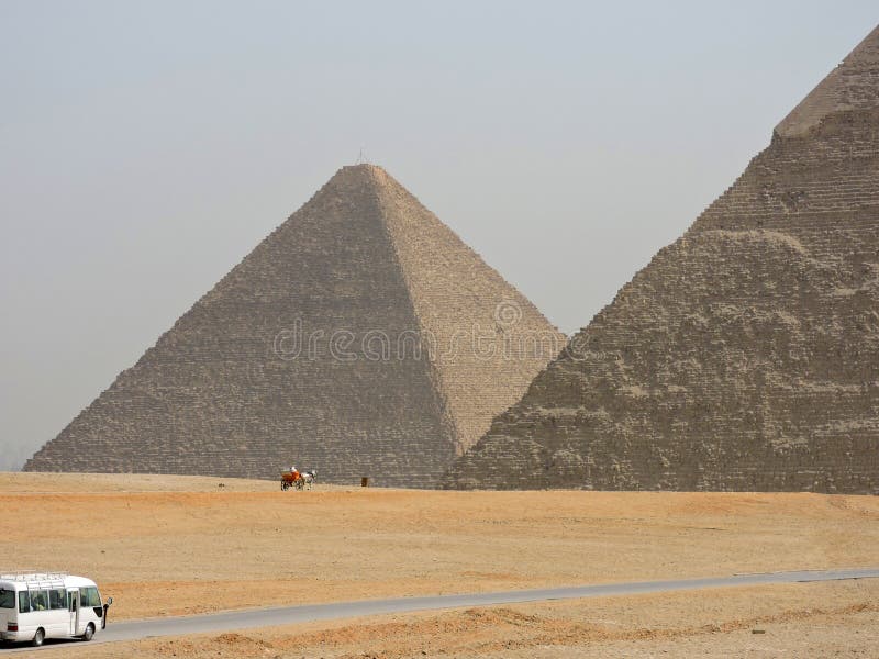 Two of the Large Pyramids at Giza Stock Photo - Image of egypt ...