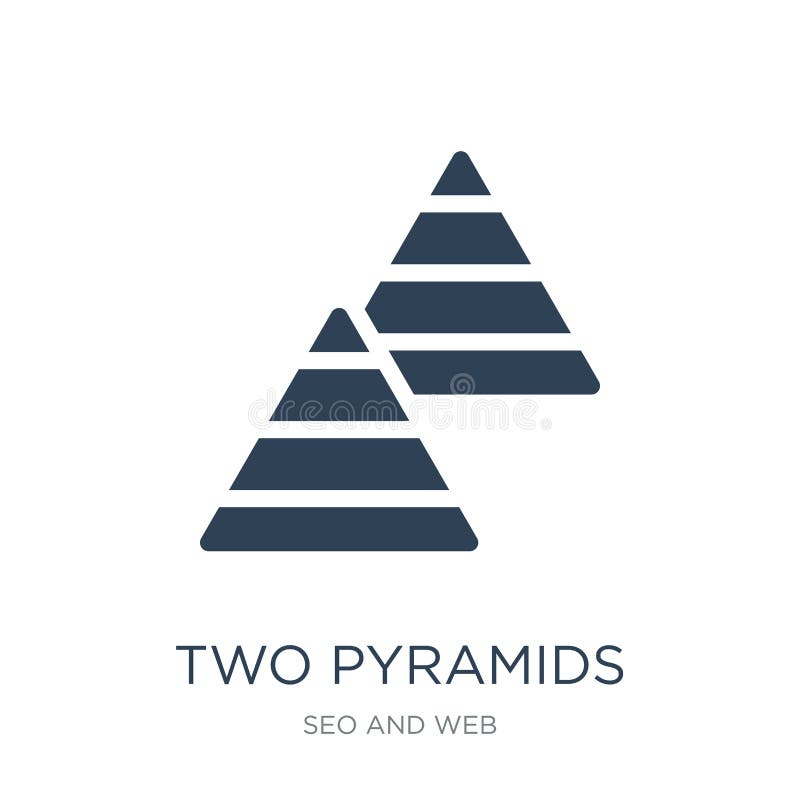 Two Pyramids Icon In Trendy Design Style. Two Pyramids Icon Isolated On ...