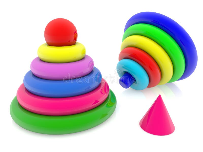 Two Pyramids in Various Colors on White Stock Illustration ...