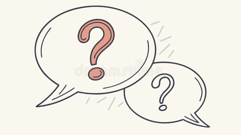 Two Question Mark Speech Bubbles. Communication and Query Vector ...