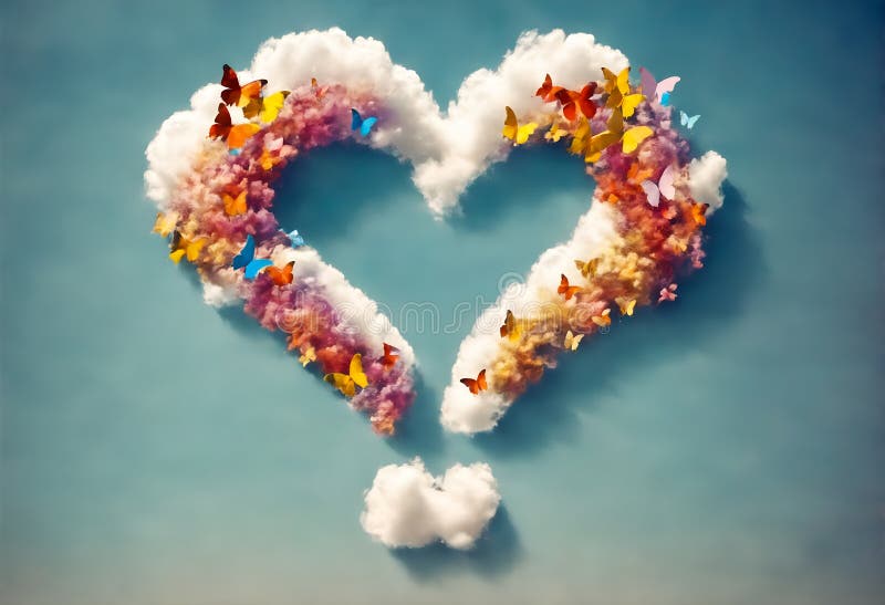 Two Question Marks in Form of Heart on Blue Sky Stock Illustration ...