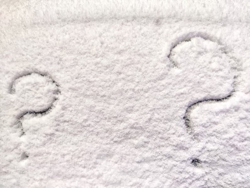 Two Question Marks Written in the Snow. the Cold Frosty Texture of the ...