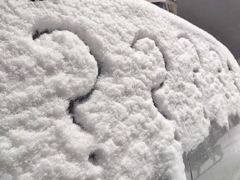 Two Question Marks Written in the Snow. the Cold Frosty Texture of the ...