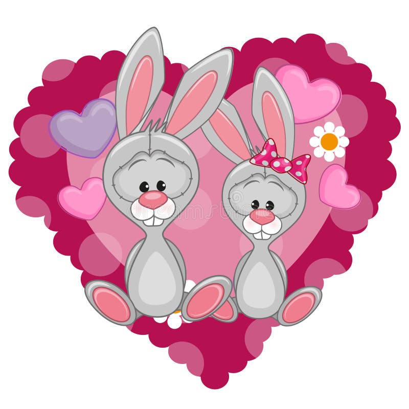 Two Rabbits stock vector. Illustration of childhood, animals - 51448996