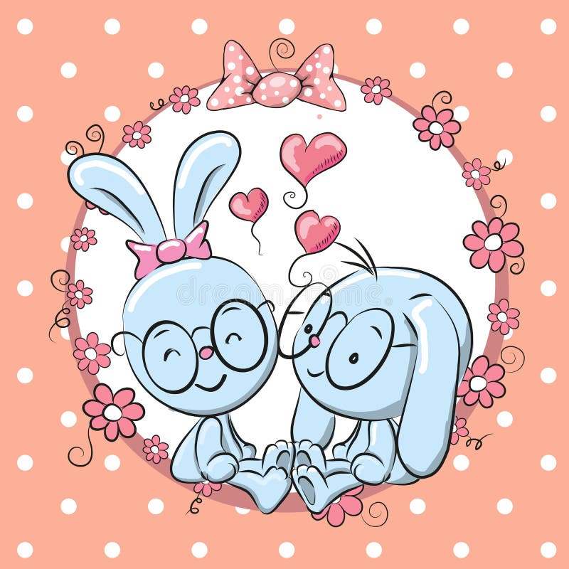 Two Rabbits stock vector. Illustration of green, animal - 99823728