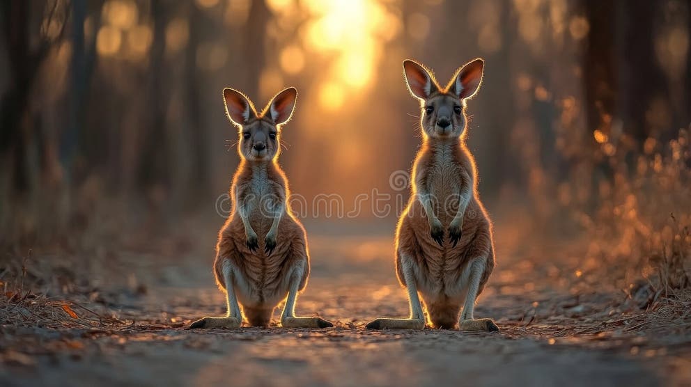 Two Rabbits in Play, Standing on a Meadow with Raised Paws Stock Image ...