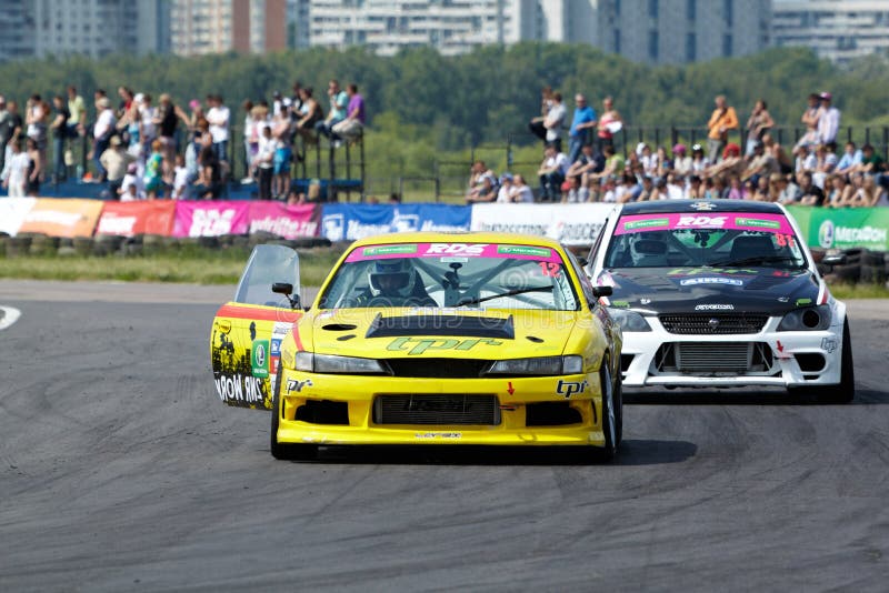 Two Racing Car Stand on Track Editorial Stock Photo - Image of engine ...