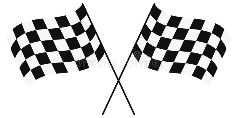 Two Racing Flags, Flat and Curly. Stock Vector - Illustration of ...