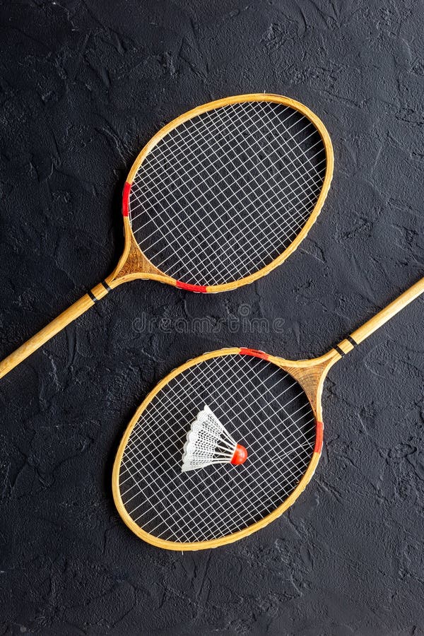 Two Rackets and Shuttlecock for Playing Badminton, Top View Stock Image ...
