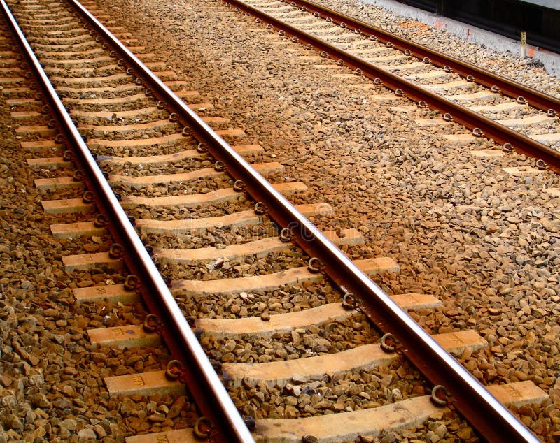 Two Railroad Tracks stock image. Image of pilings, country - 622541