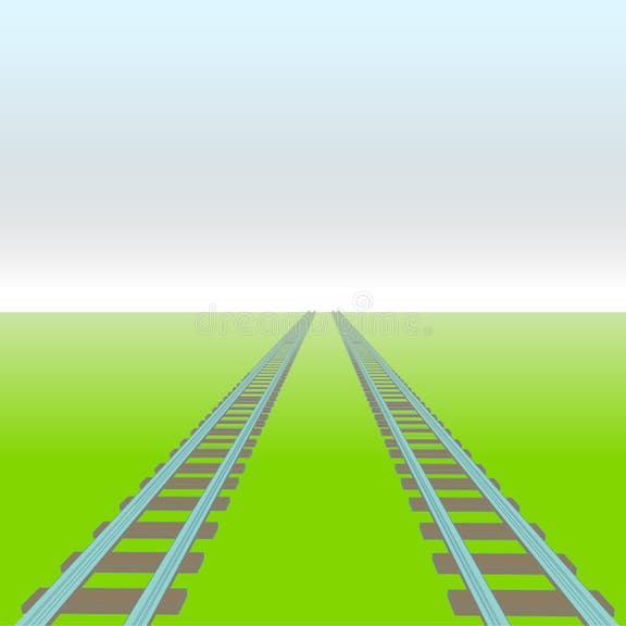 Two Rails Vector Perspective Way Concept Stock Vector - Illustration of ...