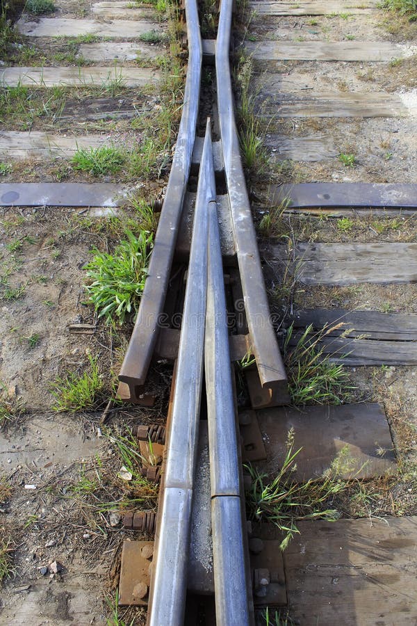 Two Railway Tracks Merge Together Stock Image - Image of future ...