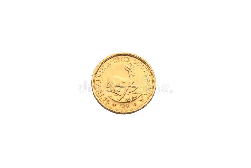 Two rand gold coin stock image. Image of national, coin - 46441693