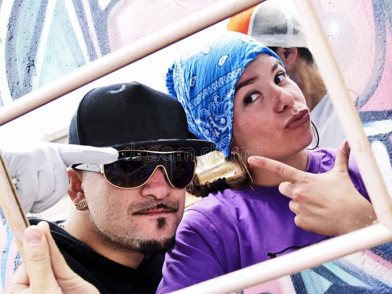 Two Rappers through a Mirror Stock Photo - Image of cool, black: 17106592