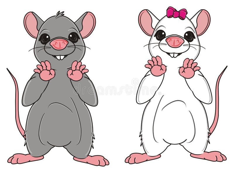 Two rats stand stock illustration. Illustration of paws - 90262451