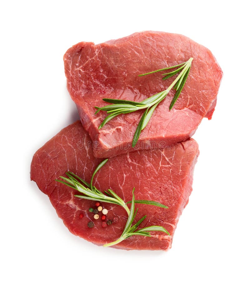 Two raw beef steaks stock photo. Image of food, mignon - 115755380