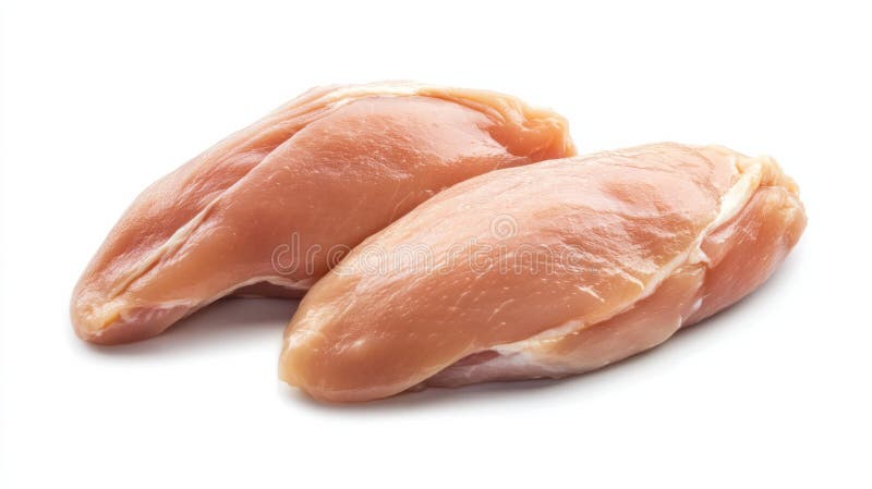Two Raw Chicken Breast on White Backdrop Stock Image - Image of chicken ...