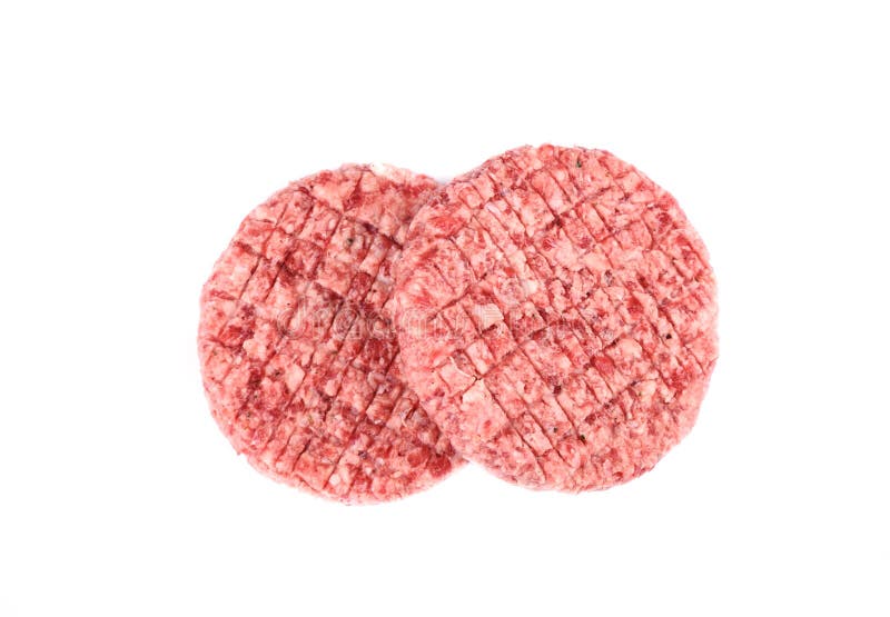 Raw Pink Beef Cutlet Isolated on a White Background. Stock Photo ...