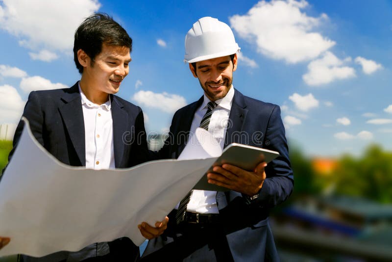Two Real Estate Developers Exploring the Project Site Stock Image ...