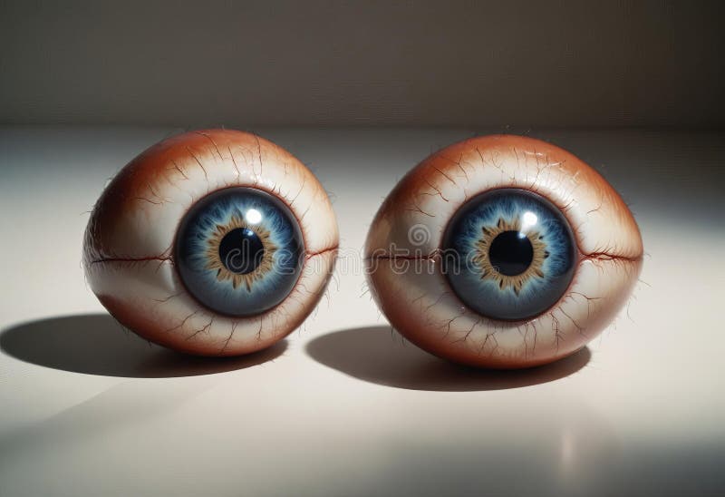 Two Realistic Eyeballs on a Plain Background Stock Illustration ...