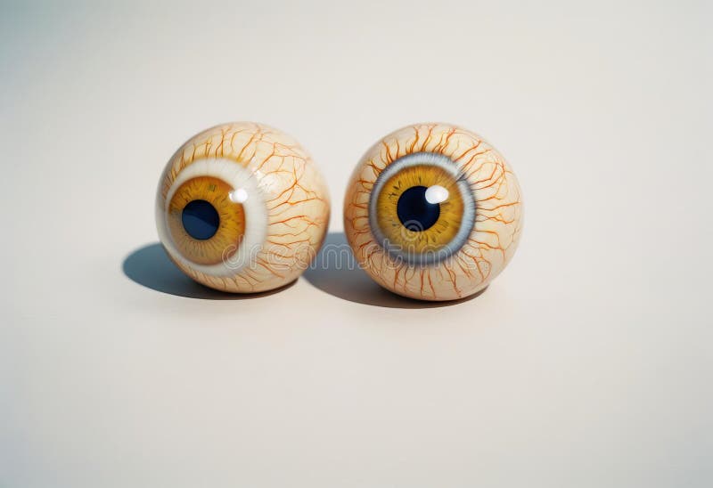 Two Realistic Eyeballs on a Plain Background Stock Illustration ...