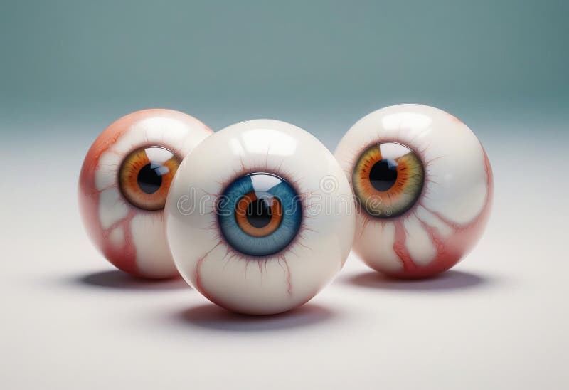 Two Realistic Eyeballs on a Plain Background Stock Illustration ...
