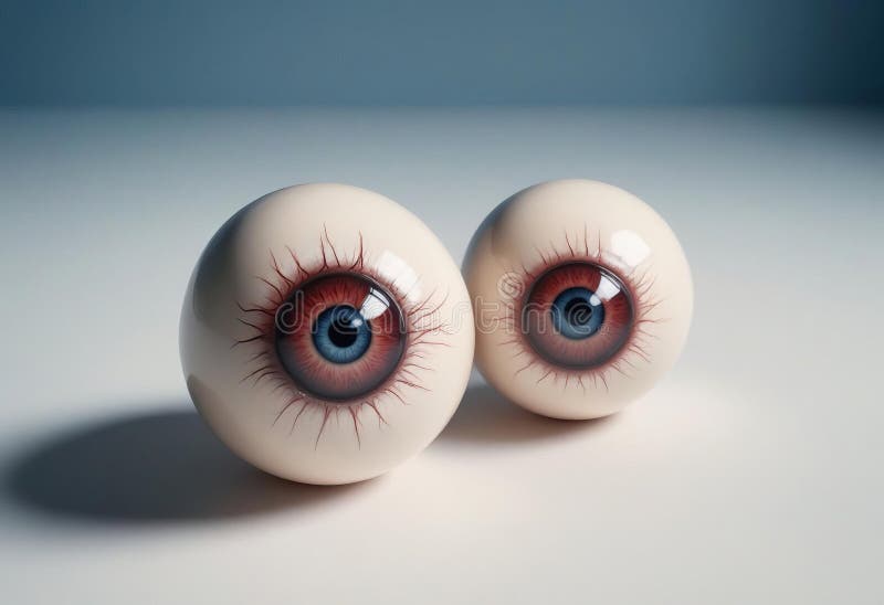 Two Realistic Eyeballs on a Plain Background Stock Illustration ...