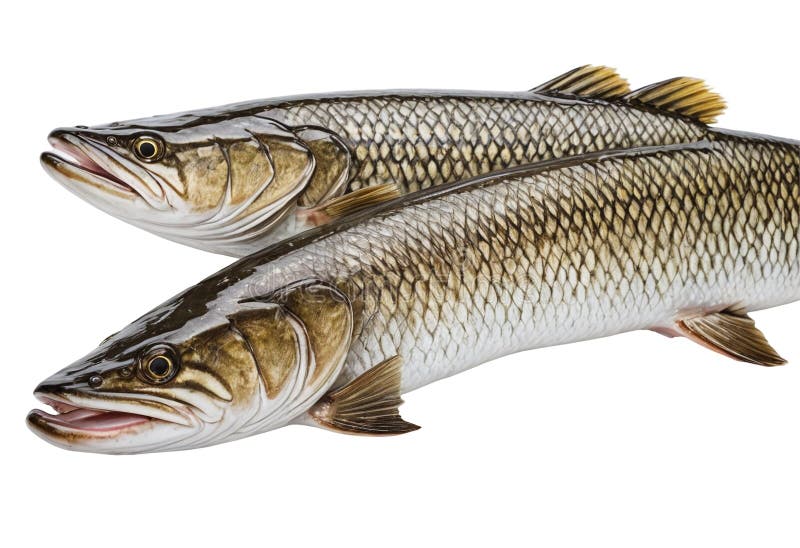 Two Realistic Freshwater Fish Shown in Side View on a Clean White ...
