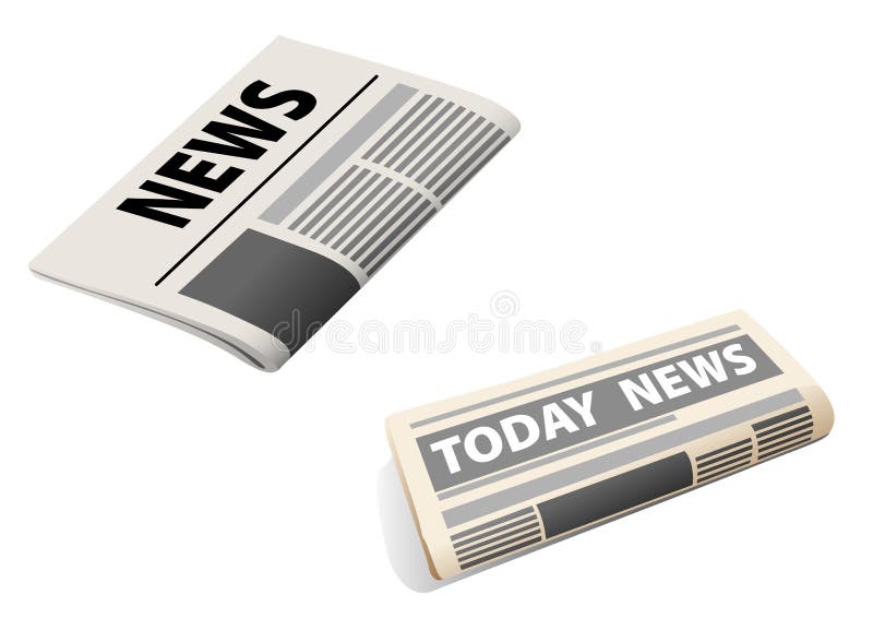 Newspaper realistic icons stock vector. Illustration of gray - 29717885