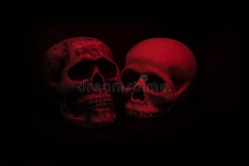 Red Skull Black Background