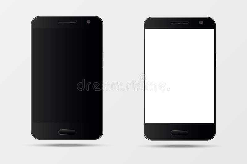 Two Realistic Smart Phones with Clear Screen Stock Vector ...