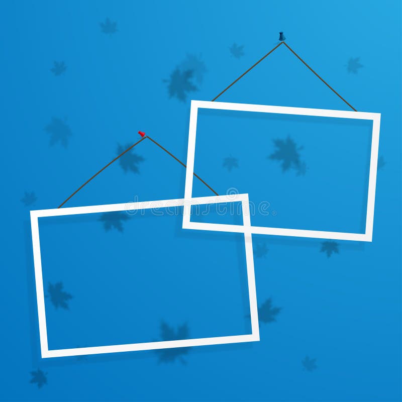 Two Rectangle Blue Photo Frames Stock Vector - Illustration of design ...