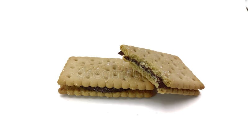 Delicious Biscuits with Mark Bites with Chocolate Cream and Sugar ...