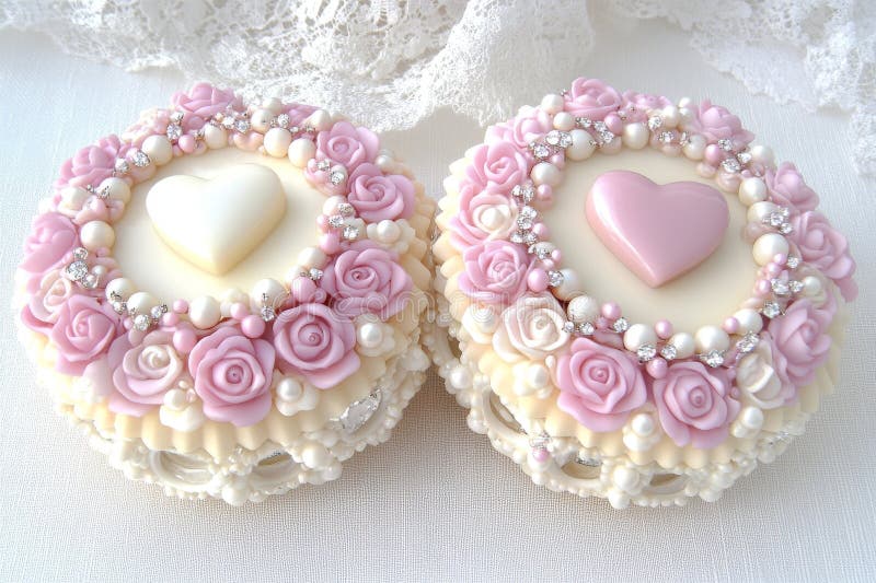 Two Rectangular Boxes that are Elegant and Ornate, Adorned with Pastel ...