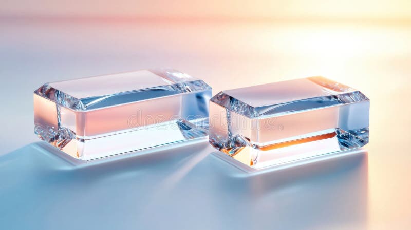 Rectangular Crystal Blocks on Reflective Surface, AI Stock Photo ...