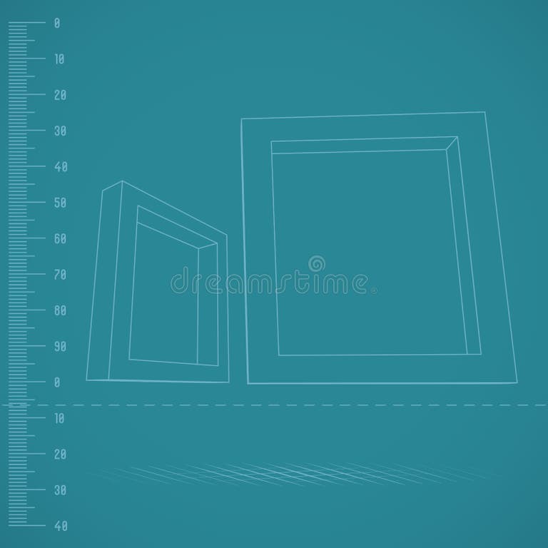 Two Rectangular 3D Frames Blueprint Stock Vector - Illustration of advertising, concept: 70277368