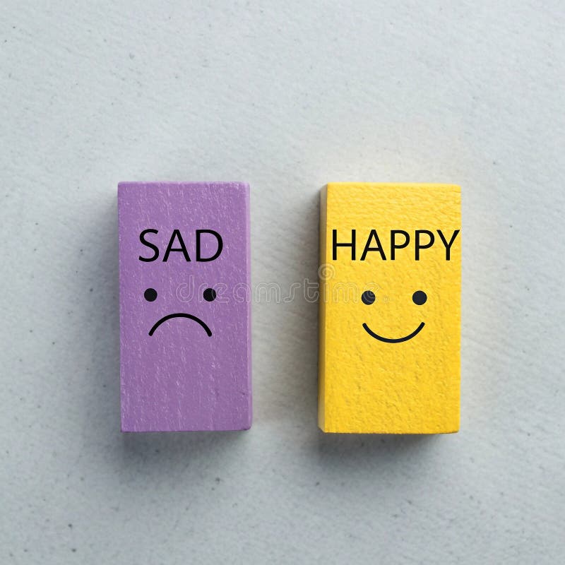 Two Erasers One Labeled Sad with a Frown the Other Happy with a Smile ...
