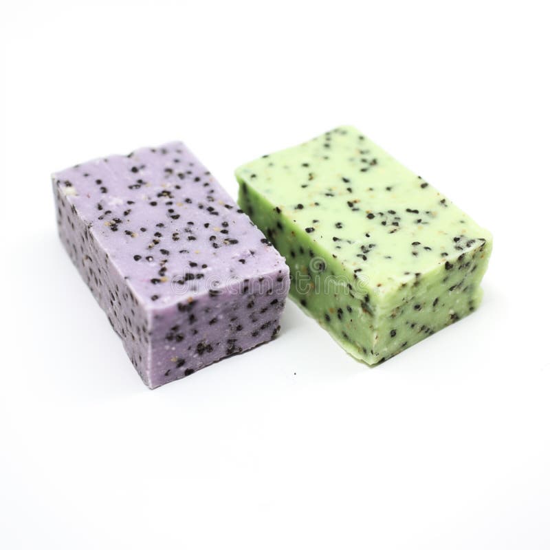 Two Rectangular Luxury Soap Bars are Displayed Against a White ...