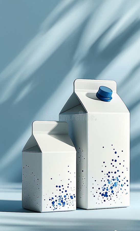 Milk Boxes. White Catroon Style Milk Packages. Stock Vector ...
