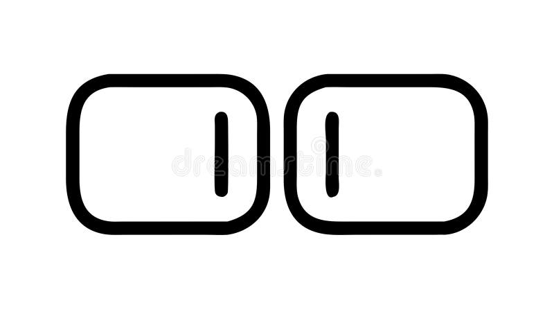 Two Rectangular Slots or Ports Icon, Outline, Vector Design Generative ...