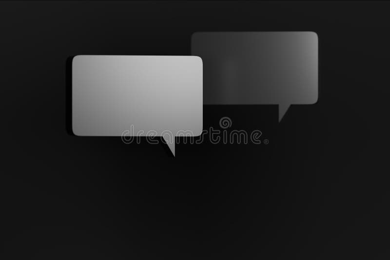 Two Rectangular Speech Bubbles in Monochrome Color Scheme, 3d Rendering ...