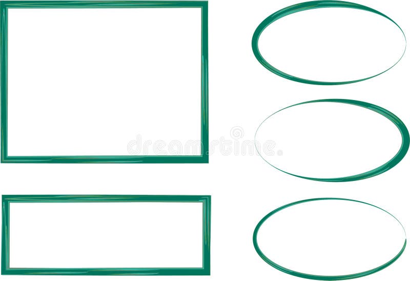 Dark Green Colorful Pattern Decorative Borders Shapes Set Stock ...