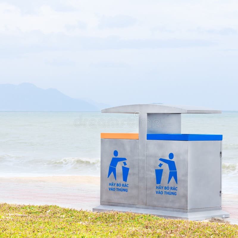 Two recycling bin stock image. Image of cans, blue, recycling - 18093505